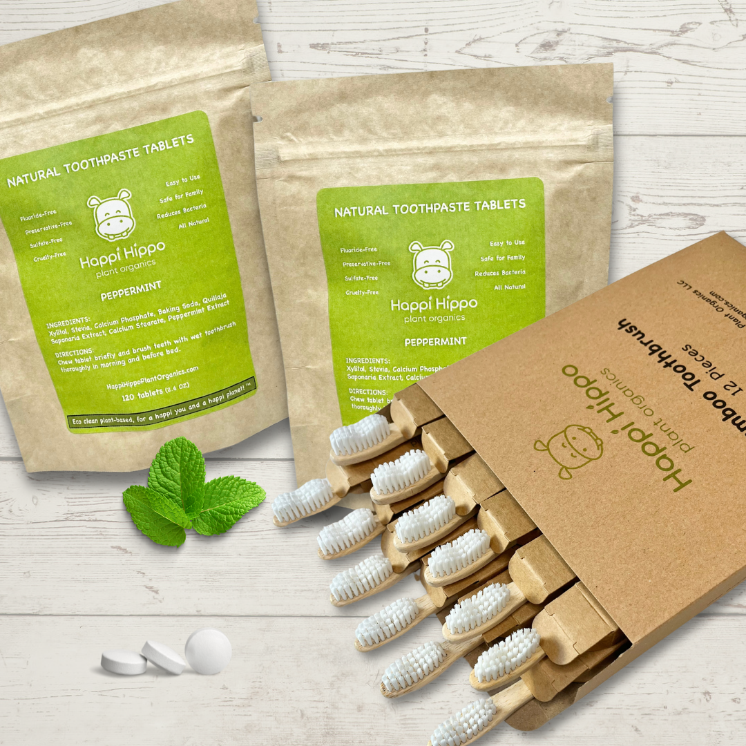 2 Jumbo Pack Natural Peppermint Toothpaste Tablets (120 tablets each ...